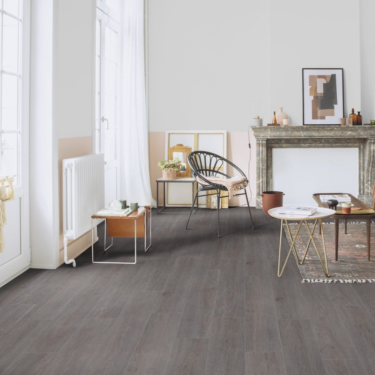 Quickstep Vinyl Blos Base Silk Oak Dark Grey - One Stop Flooring